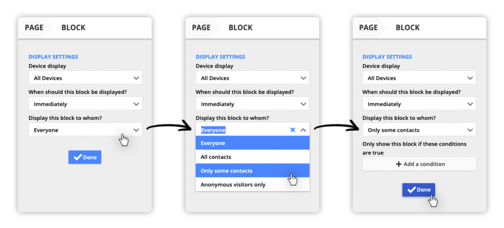Show Landing Page Blocks to Visitors Only | Ontraport CRM